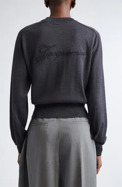 Jacquemus Le Sweater Brode Merino Wool-blend Sweater