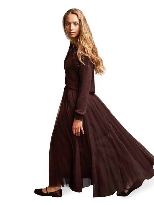 RO&ZO Tulle Godet Maxi Skirt