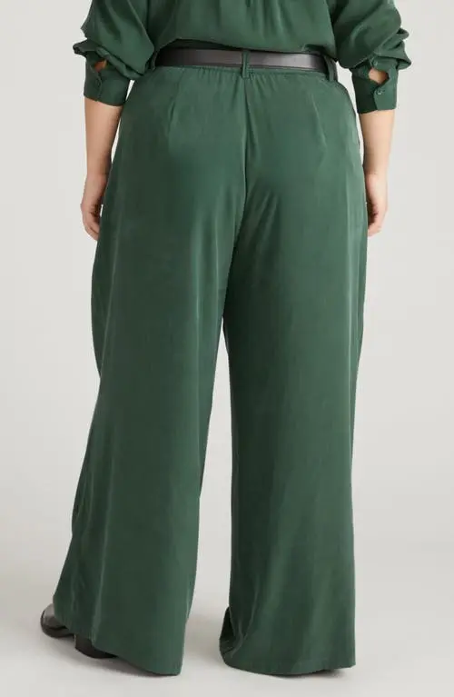 Universal Standard Wide-leg Cupro Pants - Forest Green