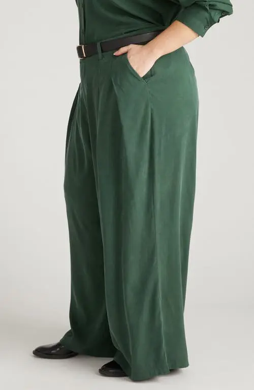 Universal Standard Wide-leg Cupro Pants - Forest Green