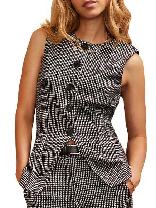 RO&ZO Houndstooth Waistcoat