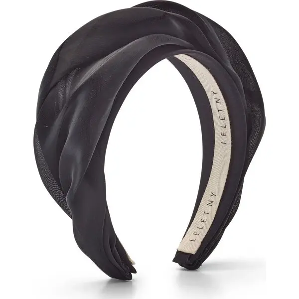 LELET NY Liquid Drape Silk Headband - Black