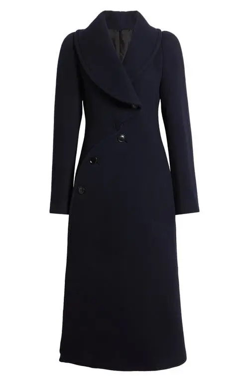 Alaïa Double Face Merino Wool Curved Coat