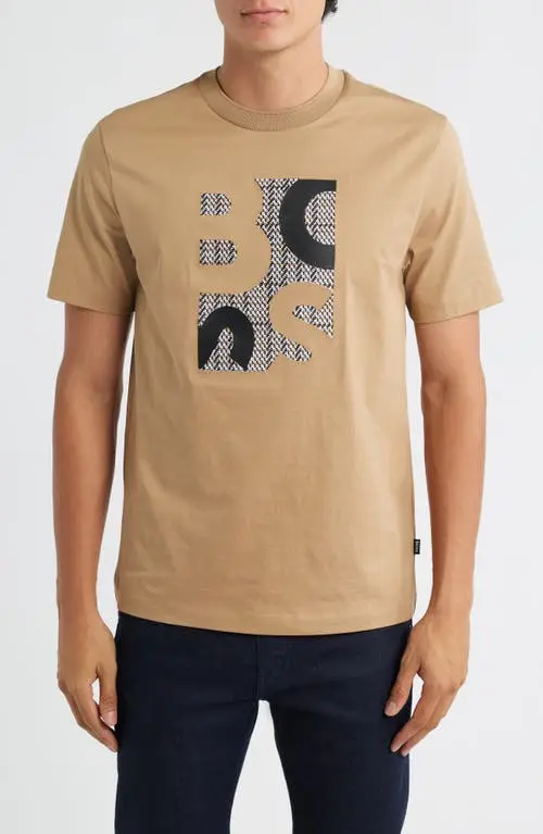 BOSS H-thompson Graphic T-shirt - Medium Beige