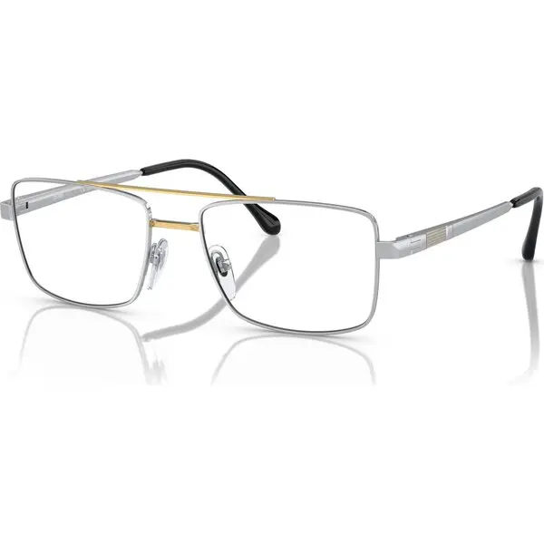 SFEROFLEX 56mm Square Full Rim Eyeglasses - Silver
