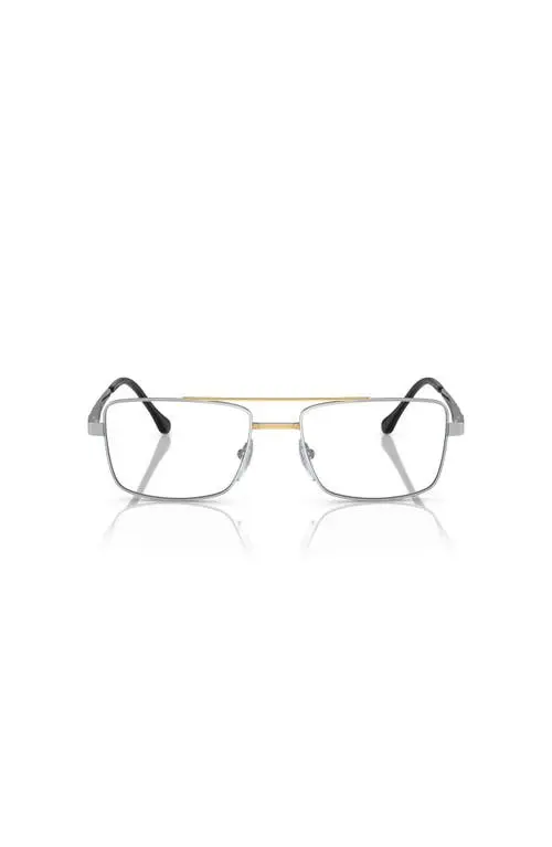 SFEROFLEX 56mm Square Full Rim Eyeglasses - Silver