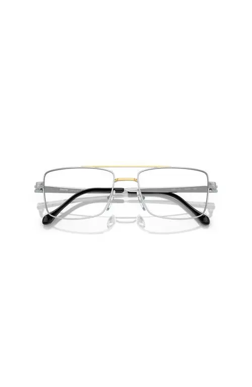 SFEROFLEX 56mm Square Full Rim Eyeglasses - Silver