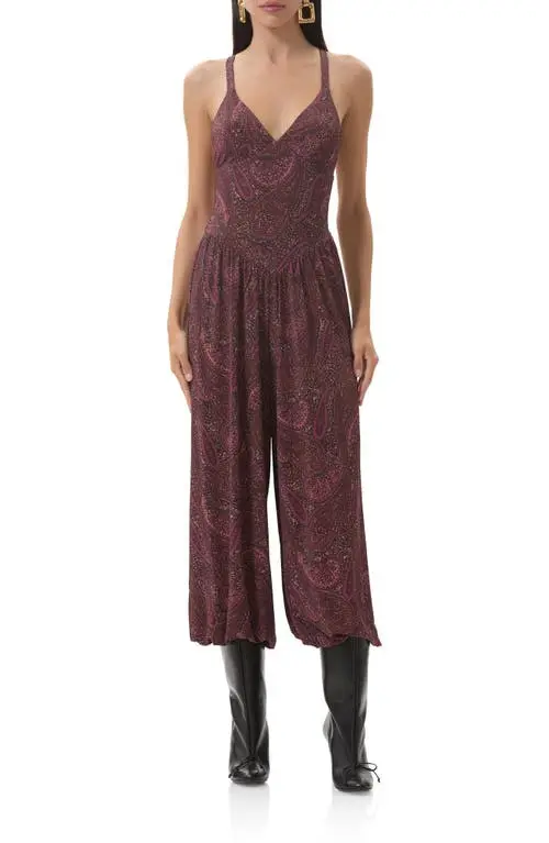 AFRM Bogart Sleeveless Wide Leg Jumpsuit - Chocolate Paisley