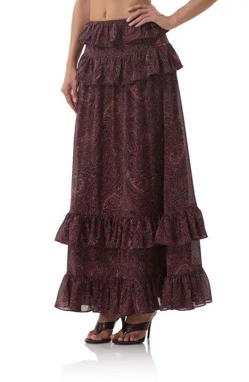 AFRM Pierre Tiered Maxi Skirt