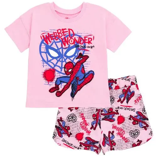 MARVEL Spider-man T-shirt & Shorts Set - Pink