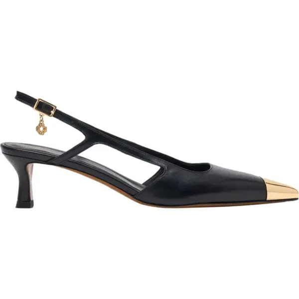 Maje Smooth Leather Slingback Pumps