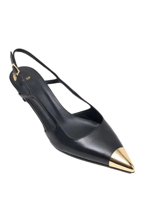 Maje Smooth Leather Slingback Pumps