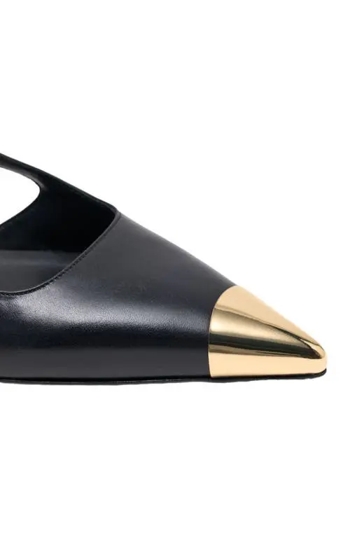 Maje Smooth Leather Slingback Pumps