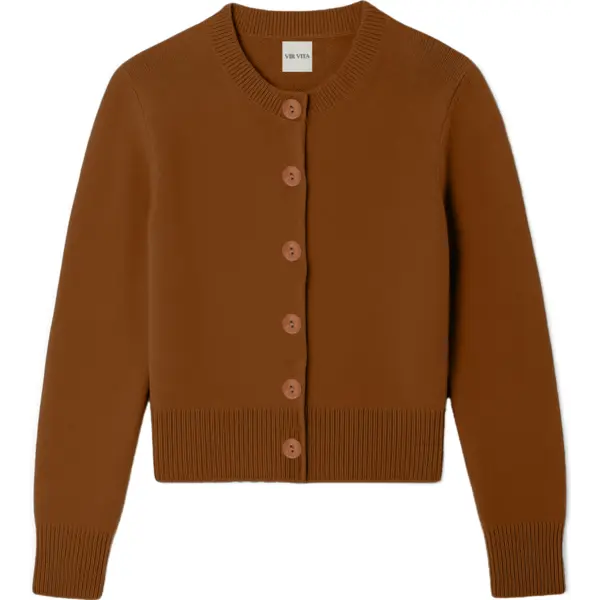 VIR VITA Cashmere Button-up Cardigan - Fawn
