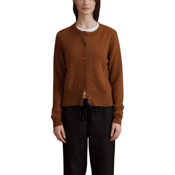 VIR VITA Cashmere Button-up Cardigan - Fawn