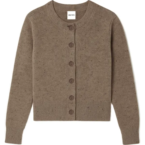 VIR VITA Cashmere Button-up Cardigan - Walnut