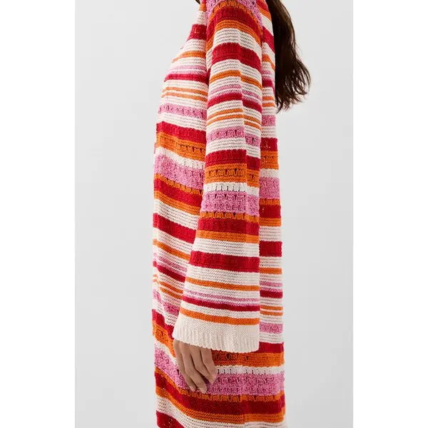 SCALPERS Striped Crochet Cardigan