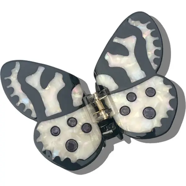 SOLAR ECLIPSE Tiger Moth Claw Clip - Black/white