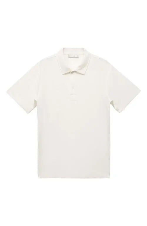 Mango Regular Fit Textured Stretch Cotton Blend Polo