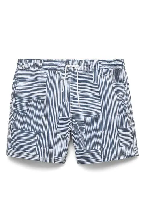 Mango Stripe Print Swim Trunks