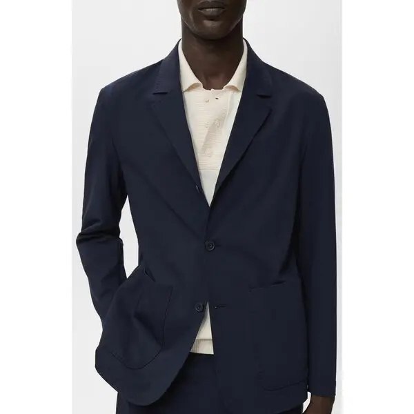 Mango Slim Fit Suit Jacket - Navy