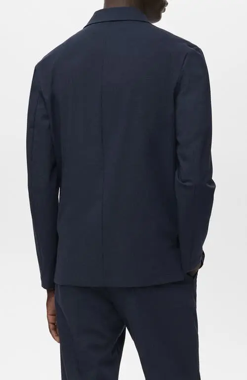 Mango Slim Fit Suit Jacket - Navy