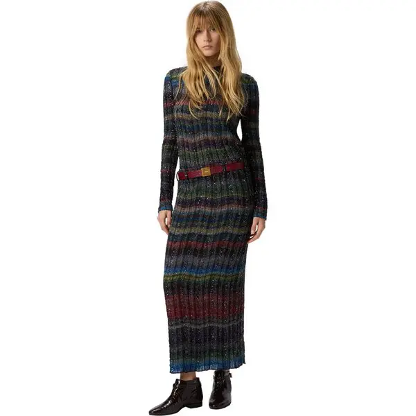 Missoni Long Pencil Skirt With Wave Pattern - Multicoloured