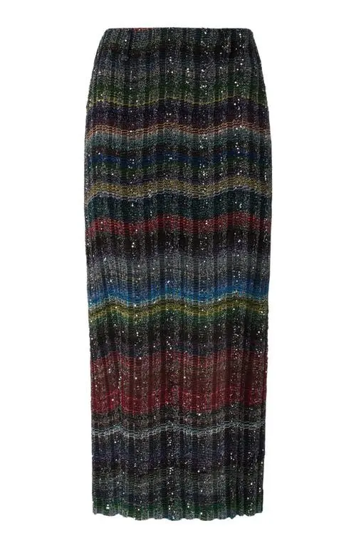 Missoni Long Pencil Skirt With Wave Pattern - Multicoloured