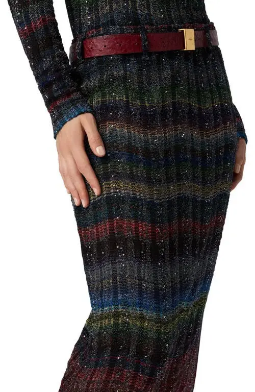 Missoni Long Pencil Skirt With Wave Pattern - Multicoloured