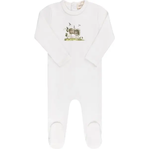 ELY'S & CO. Watercolor Cradle Collection Footie - Ivory Boy