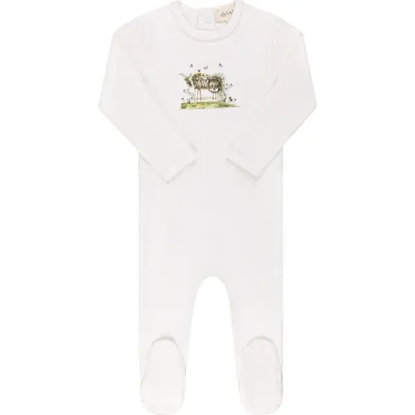 ELY'S & CO. Watercolor Cradle Collection Footie - Ivory Girl