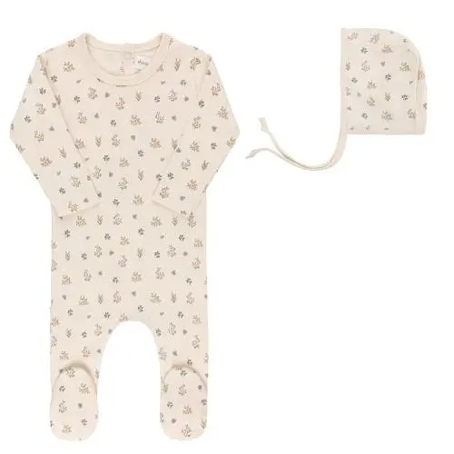 ELY'S & CO. Footie And Bonnet Set - Ivory Boy