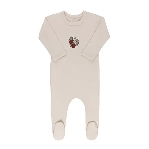ELY'S & CO. Fruit Collection Footie - Ivory Apple