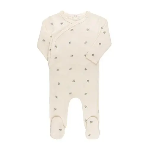 ELY'S & CO. Embroidered Collection Footie - Ivory Berry