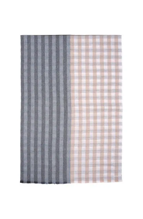 Echo Quarter Check Wrap - Heather Grey
