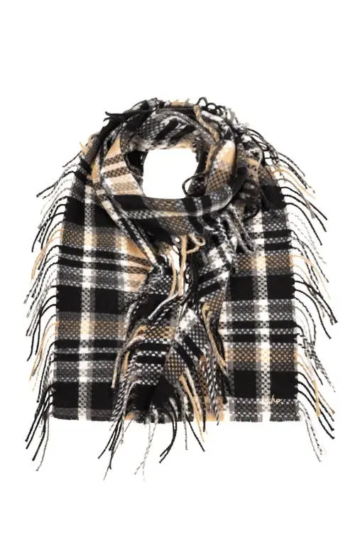 Echo Vintage Plaid Side Fringe - Black