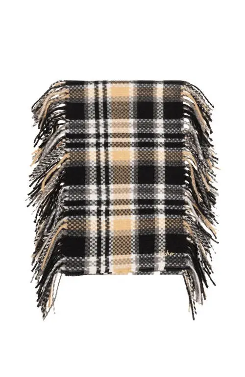 Echo Vintage Plaid Side Fringe - Black
