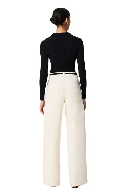 Another Tomorrow Ribbed Knit Polo