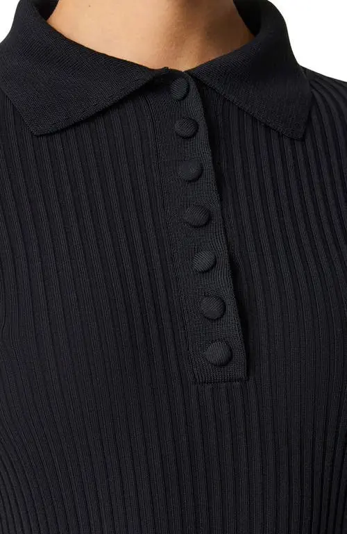 Another Tomorrow Ribbed Knit Polo