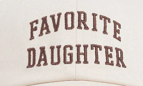 FAVORITE DAUGHTER Logo Baseball Cap - Khaki/burgundy