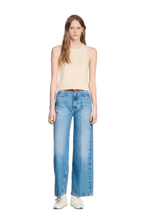 Sandro Sleeveless Fine Knit Top