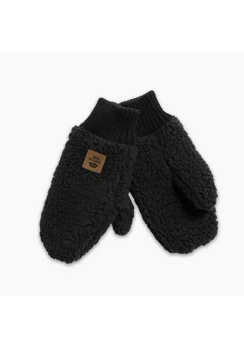 Turtle Fur High Pile Fleece Mittens - Black