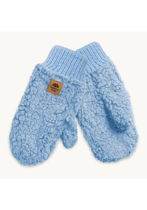 Turtle Fur High Pile Fleece Mittens - Sky