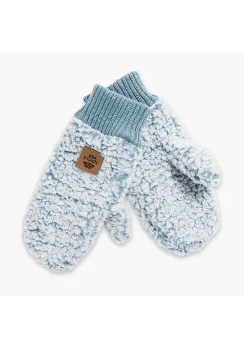 Turtle Fur High Pile Fleece Mittens - Smoke Blue