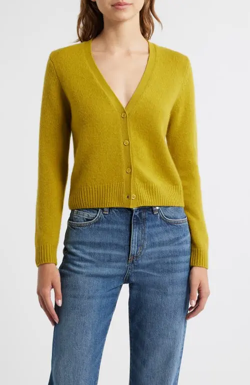 DÔEN Cameron Cashmere V-neck Cardigan - Antique Moss