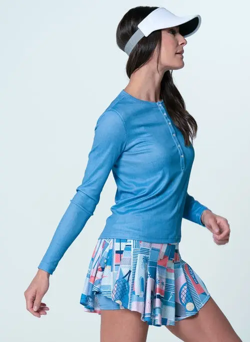 Lucky In Love Linen Play Henley Long Sleeve
