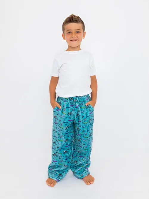 PREPPY GOOSE Plush Bike And Skate Loungewear Pant - Teal