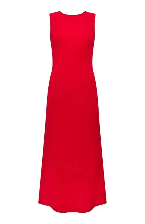 Another Tomorrow Cowl Back Sheath Dress - Scarlet