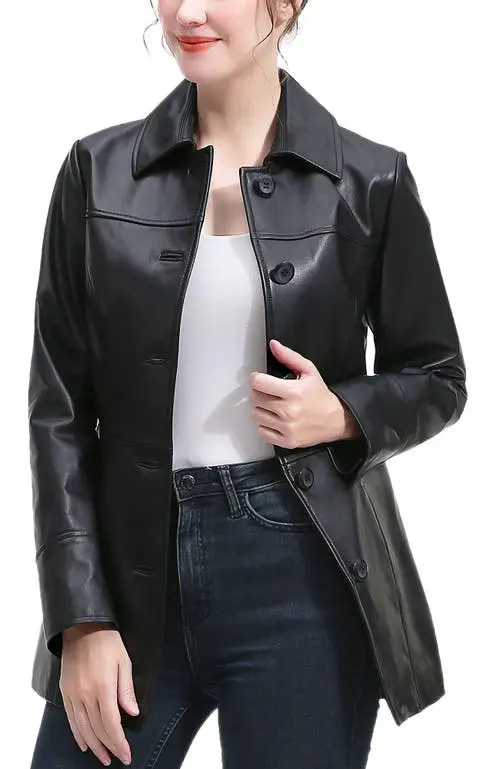 KIMI + KAI Ailany Leather Car Coat