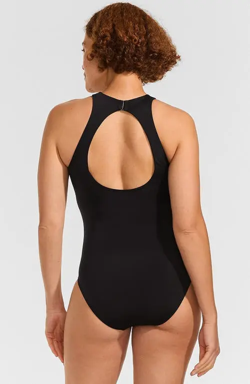 LANDS' END D-cup Tugless High Neck One Piece Swimsuit